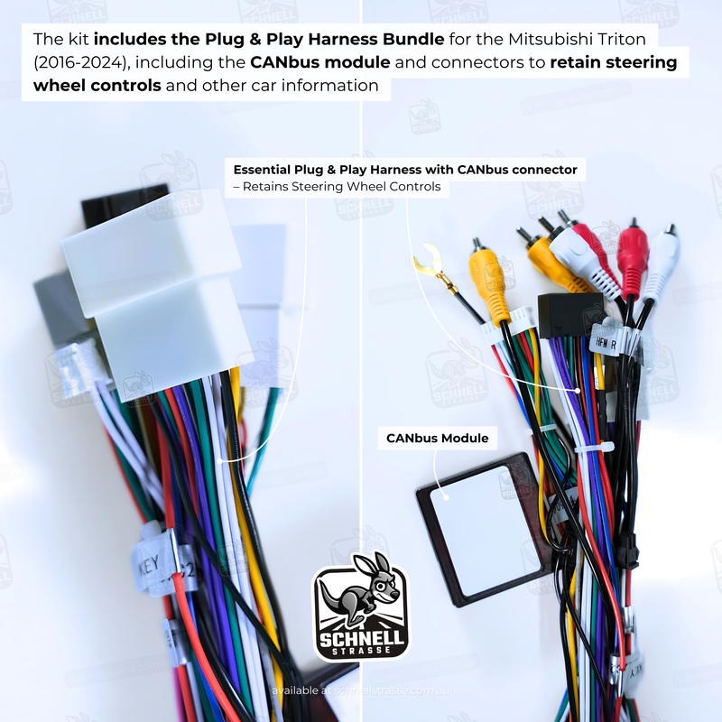 Mitsubishi Triton (2016-2024) Plug & Play Harness Bundle - Essential B ...